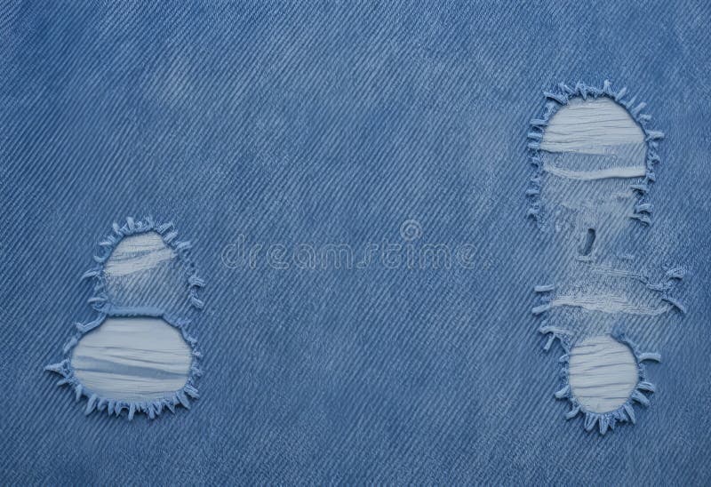 Denim Blue Jeans Torn Design Texture Close-Up. Stock Image - Image of ...