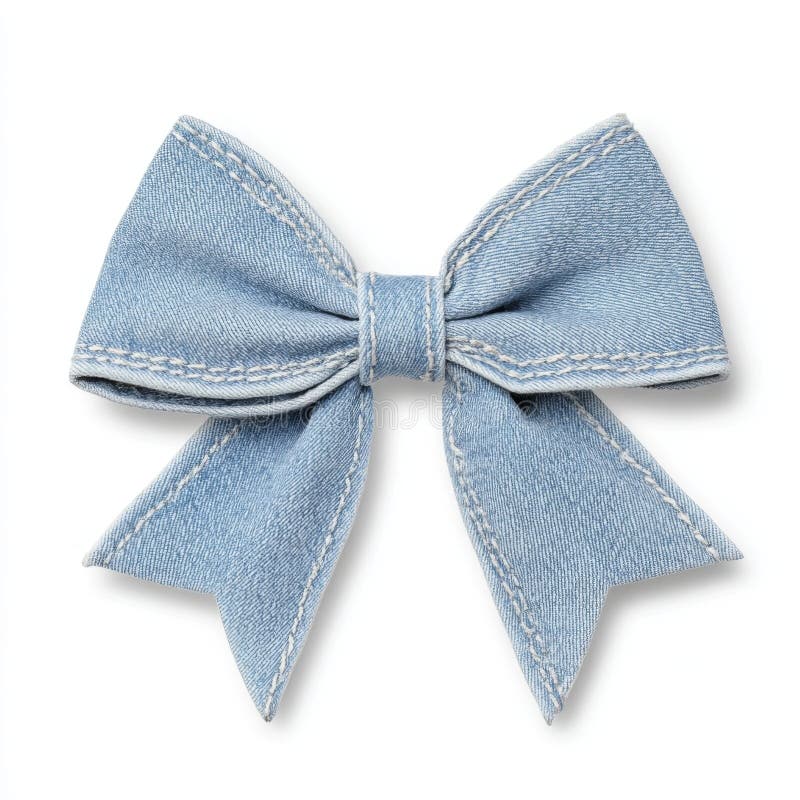 Denim Bow Embellishment Displaying a Soft Blue Fabric with Subtle ...