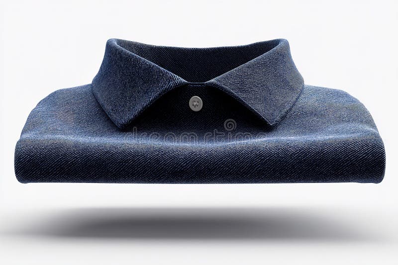 Denim Collared Shirt Displayed on a Clean Background Highlighting Its ...