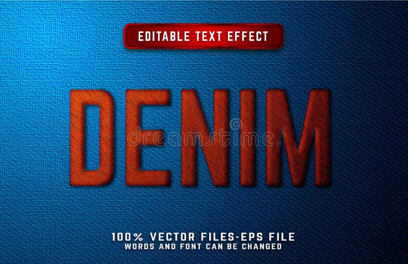Denim 3d Realistic Text Effect Premium Vectors Stock Vector ...
