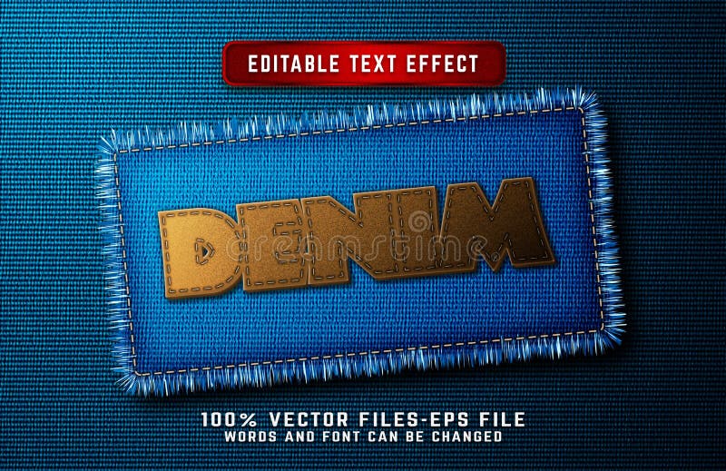 Denim 3d Realistic Text Effect Premium Vectors Stock Vector ...