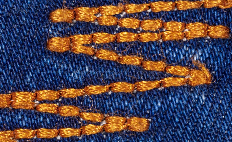 Denim Embroidery As Abstract Background Stock Photo - Image of design ...
