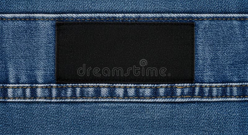 Denim Fabric with Black Label Textured Look for for Branding, Mockups ...