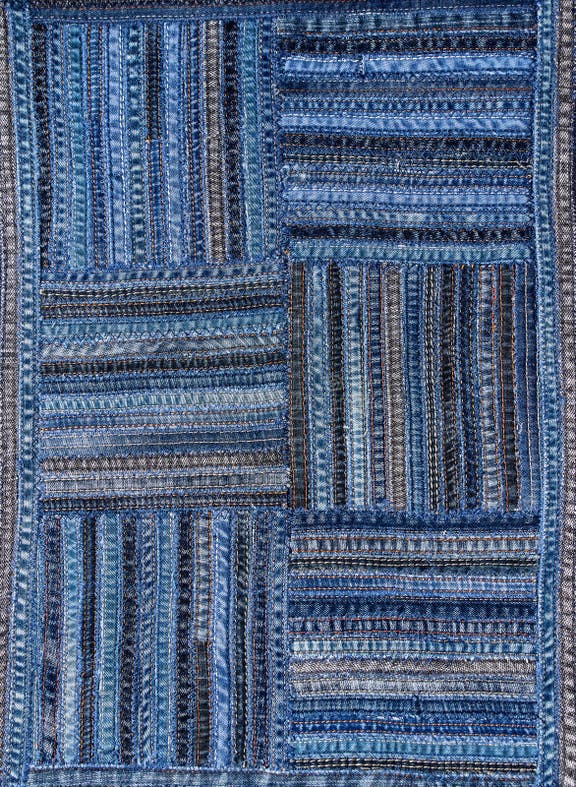 Denim Fabric Pattern in Patchwork Style Stock Image - Image of abstract ...