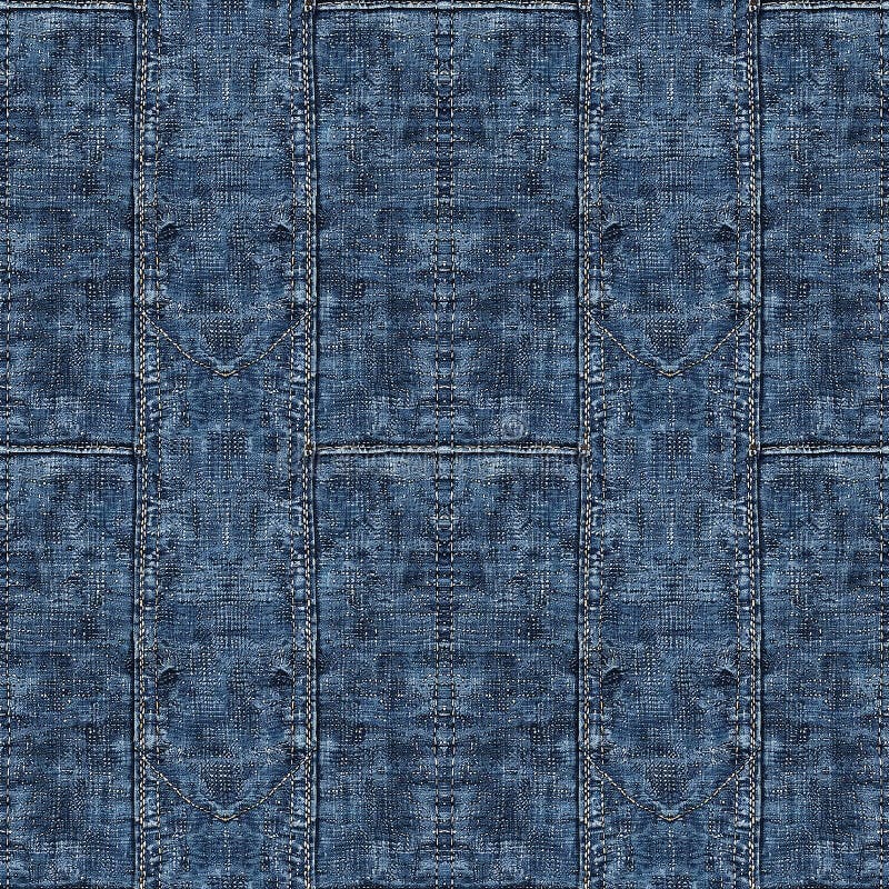Denim Fabric Pattern Showcasing Intricate Stitching and Texture in Blue ...