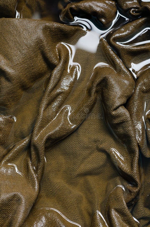 Brown Denim Fabric in Water To Washing for Abstract Background. Stock ...