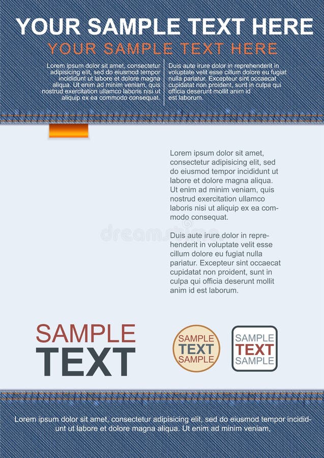 Denim Flyer Template stock vector. Illustration of book - 77352067