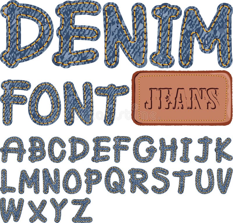 Denim font stock illustration. Illustration of country - 20682592