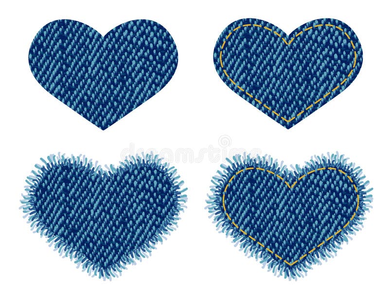 Denim Heart. Realistic Vector . Eps10 Stock Vector - Illustration of ...