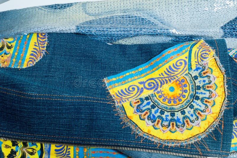 Denim jacket handmade stock image. Image of button, fashion - 122276023