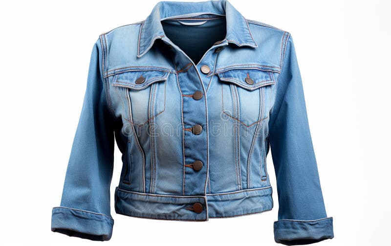 Denim Jacket with No Background Stock Image - Image of boutique, trendy ...