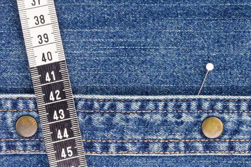 Denim and Measuring Tape stock image. Image of button - 26891175
