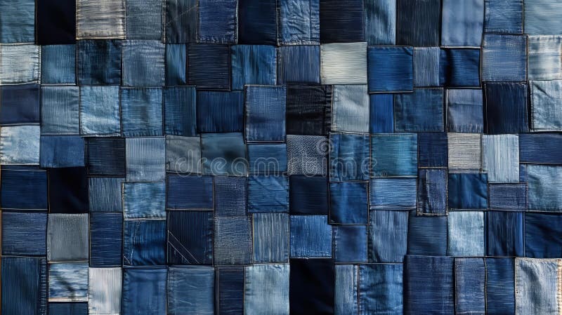 Denim Patchwork Background, Sustainable Fashion and Recycling Concept ...