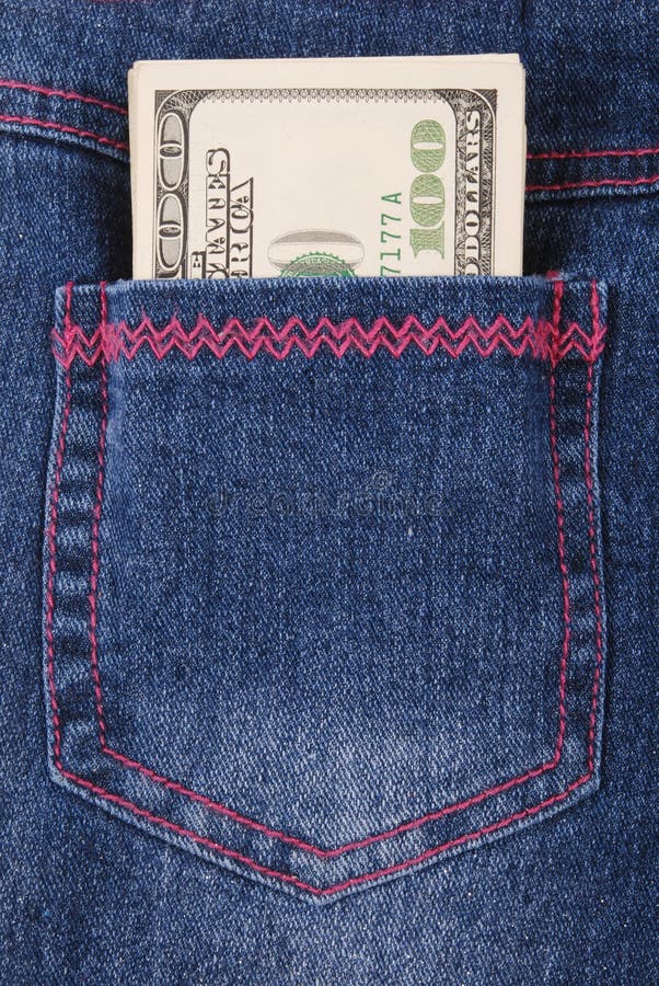 Denim Pocket full of Money stock photo. Image of back - 19964862