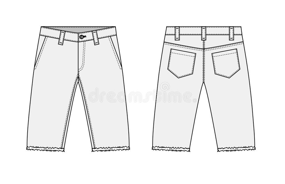 Denim Shorts ( Short Pants ) Template Illustration Stock Vector ...