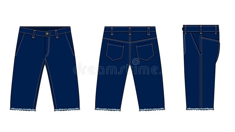 Denim Shorts ( Short Pants ) Template Illustration Stock Vector ...