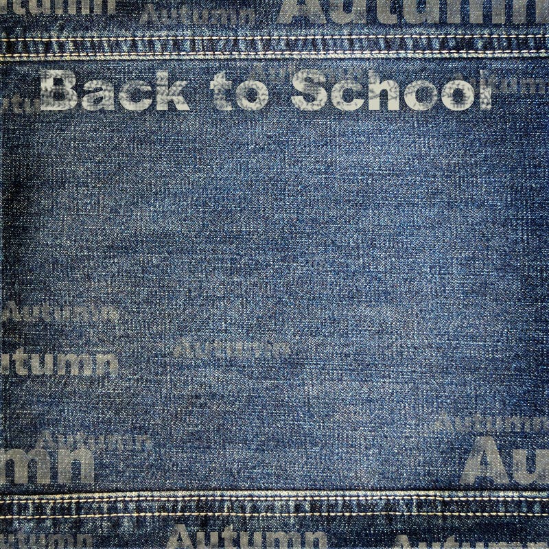 Denim Texture with Back To School Background Stock Illustration ...