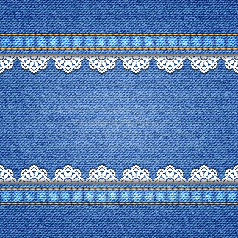 Background Denim Texture With Lace Pattern Stock Illustration ...