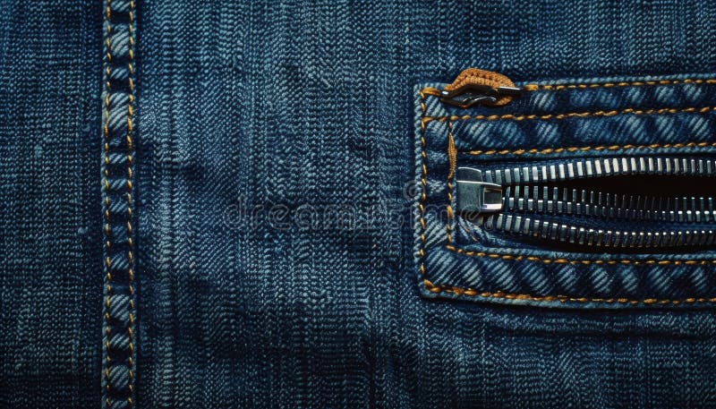 Denim Texture Close Up with Partially Open Zipper in High Quality ...