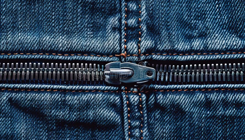 Denim Texture with Open Zipper, Creative Banner for Copyspace and Text ...