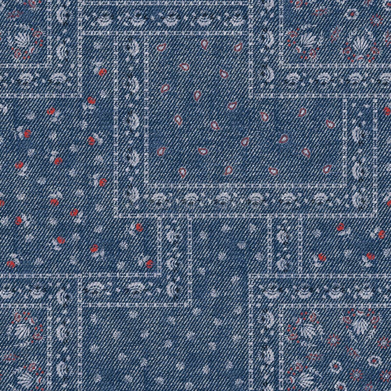 Abstract Denim Textures Pattern Patchwork Background Stock Vector ...