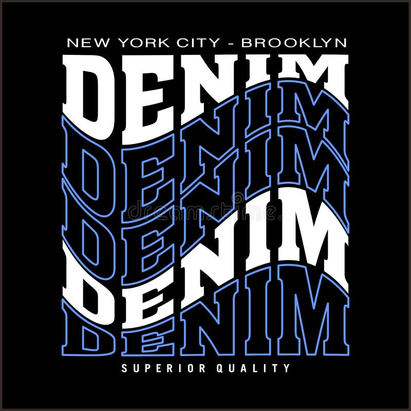Denim Wave Effect Design Typography, Vector Design Text Illustration ...
