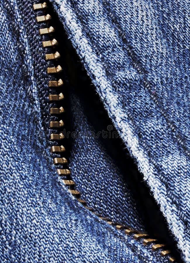Denim with zipper stock image. Image of apparel, close - 35556425