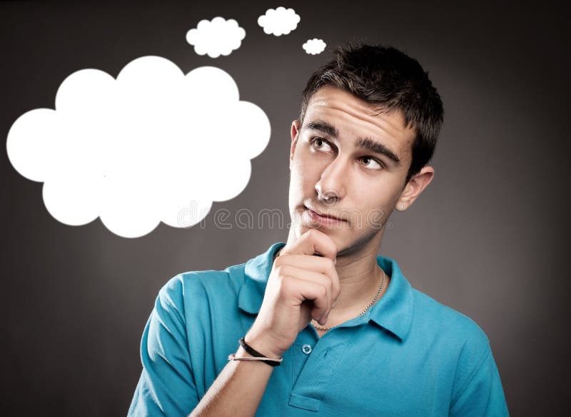 Denkender Mann stockfoto. Bild von erfassen, gesicht - 84423762