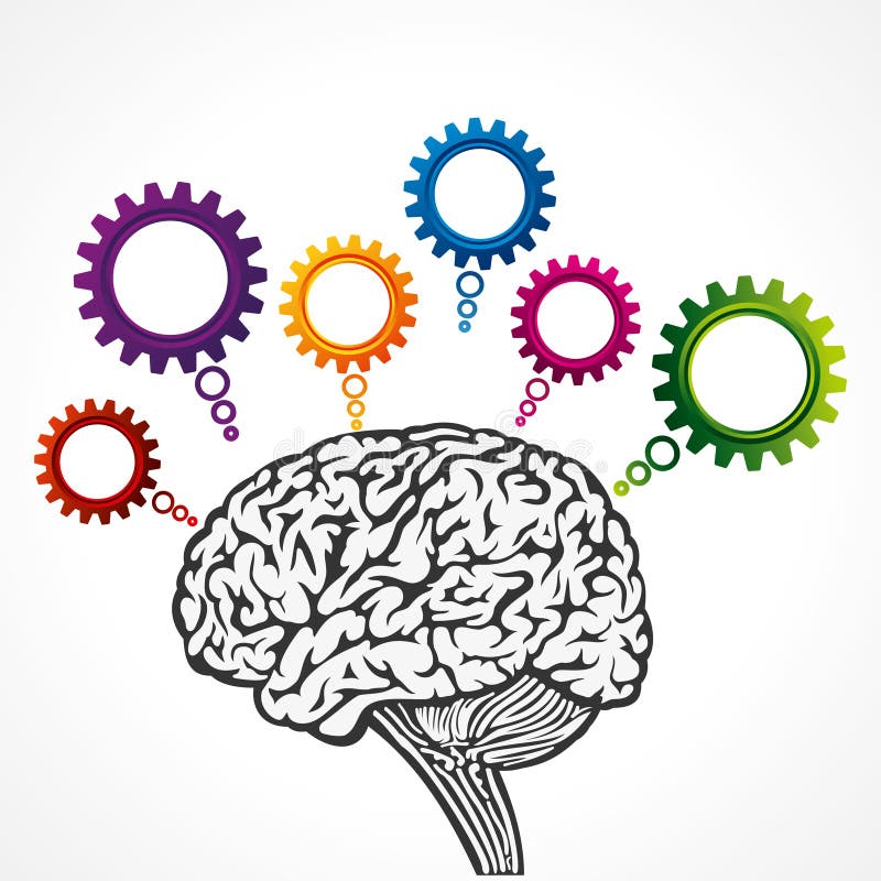 Denken an Mechanikerkonzept Mit Zahnrad Vektor Abbildung - Illustration ...