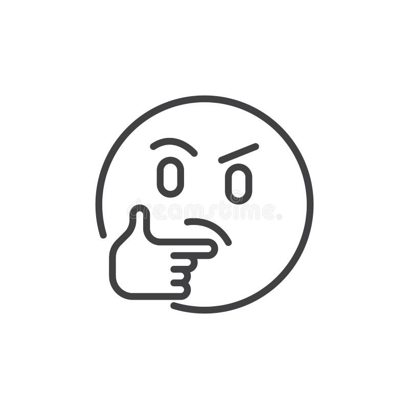 Denkende Gesicht Emoji Zeichentrickfilm-Figur Färben Smileygesicht ...