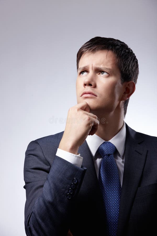 Denkende mens stock afbeelding. Image of denken, rijp - 18494457