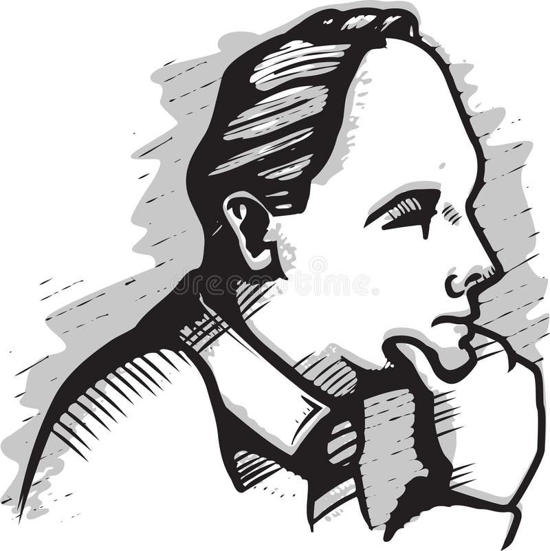 Denkende Mens vector illustratie. Illustration of concentraat - 3599085