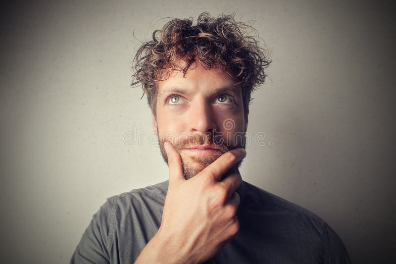 Denkende mens stock afbeelding. Image of denken, gezicht - 89659597