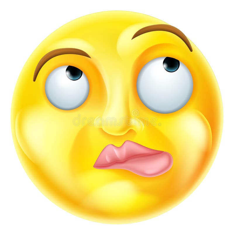 Denkender Emoji-Emoticon vektor abbildung. Illustration von kunst ...