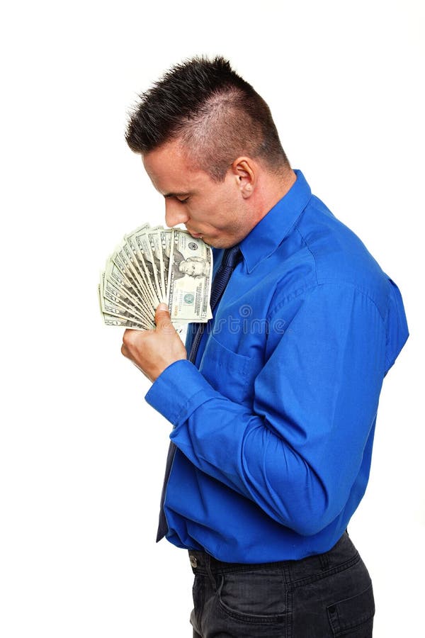 Denkender Mann mit Geld stockfoto. Bild von finanzierung - 51599348