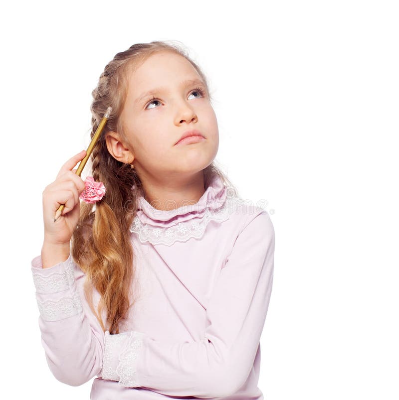 Denkendes Kind stockbild. Bild von glück, kaukasisch - 48765769