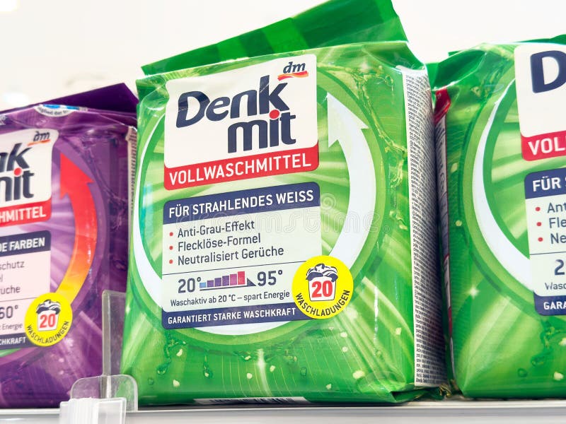 Denkmit Laundry Detergent Packaging on Store Shelf Display Editorial ...