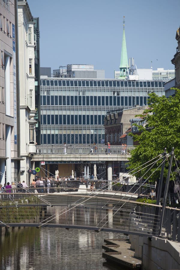 Denmark,Aarhus city. editorial stock photo. Image of street - 94095498