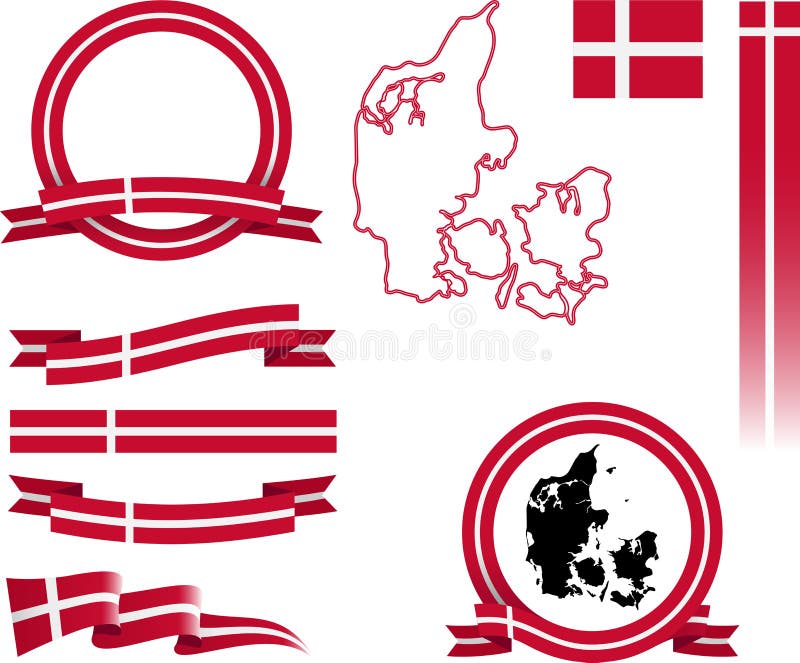 Denmark Banner Set. stock vector. Illustration of design - 91984313