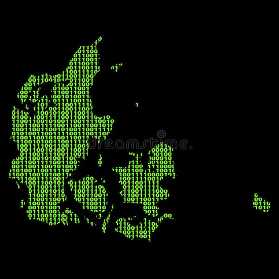 Denmark binary code map stock illustration. Illustration of zero - 11746936