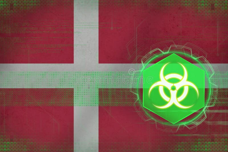 Denmark Biohazard Threat. Bio Threat Concept. Stock Illustration ...