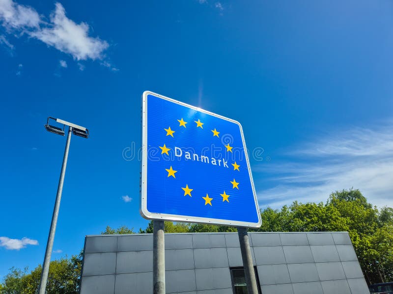 Denmark Border Sign on German-Denmark Border Stock Photo - Image of ...
