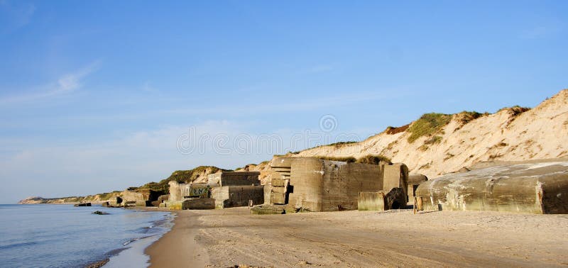 Denmark - Bunker stock image. Image of beach, landscape - 7223793