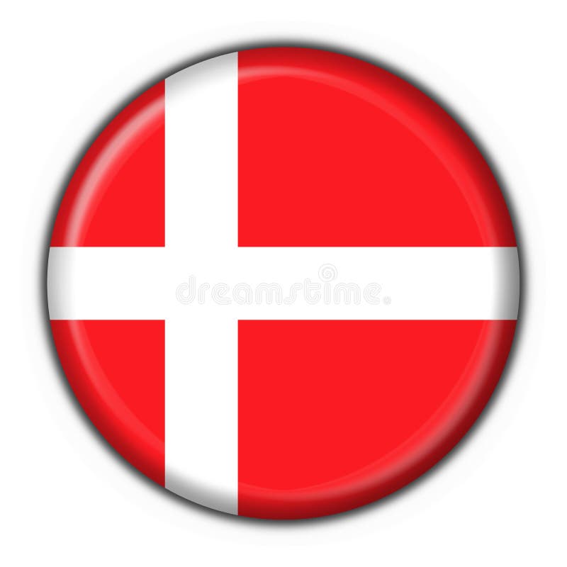 Denmark Button Flag Round Shape Stock Illustration - Illustration of ...