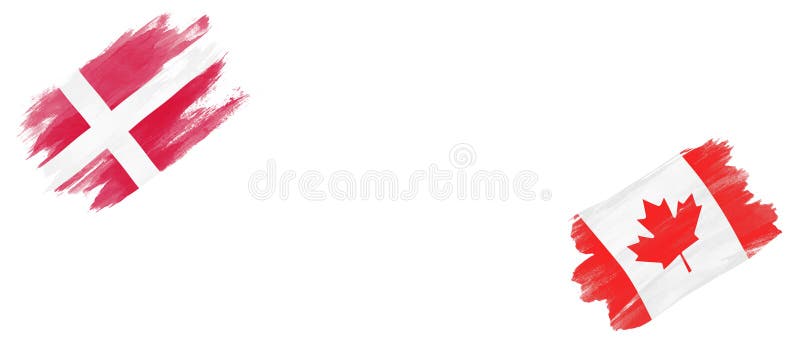 Denmark and Canada Flags on White Stock Image - Image of cooperation ...