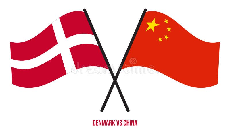 Denmark and China Two Half Flags Together Stock Illustration ...
