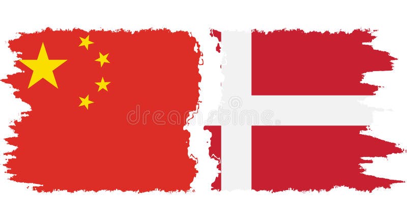 Denmark and China Grunge Flags Connection Vector Stock Vector ...