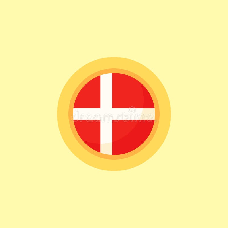 Denmark - Circular Flag stock vector. Illustration of isolated - 287974257