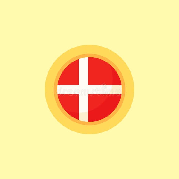 Denmark - Circular Flag stock vector. Illustration of isolated - 287974257