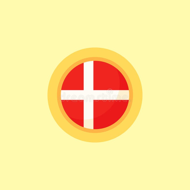 Denmark - Circular Flag stock vector. Illustration of isolated - 287974257